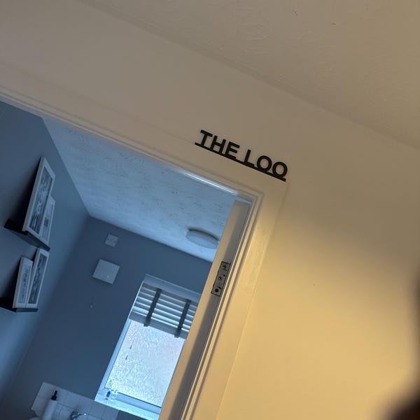 THE LOO Toilet Door Sign, Door Topper, Shelf Decor, Door Frame Art ...