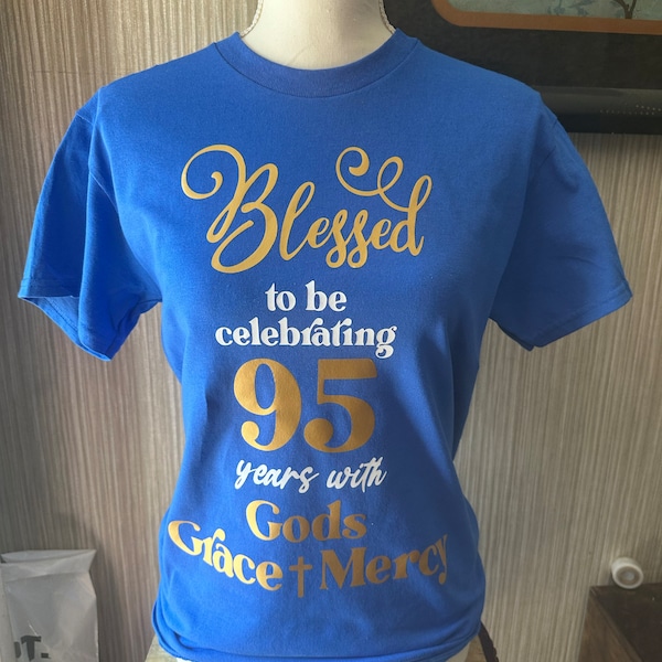 95 Years Old Svg, 95 Birthday Svg, Blessed Birthday Svg, Gods Grace and ...