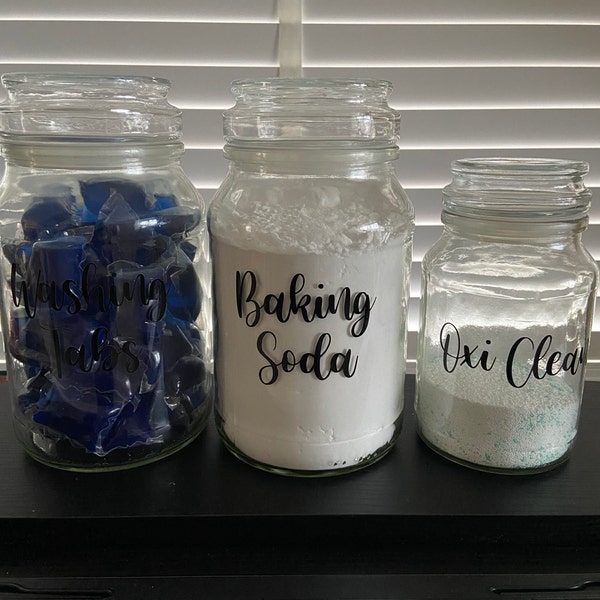 Laundry Room Labels - Utility Decals - Washing Powder, Fabric Softener ...