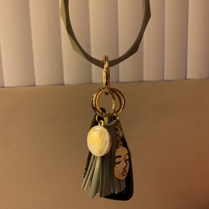 Rhombus Personalized Wristlet Keychain Tassel Key Chain - Etsy