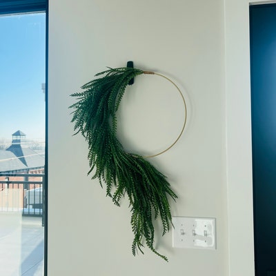 Modern Summer Wreath, Minimalist Wreath, Year Round Wreath, Gold Hoop ...