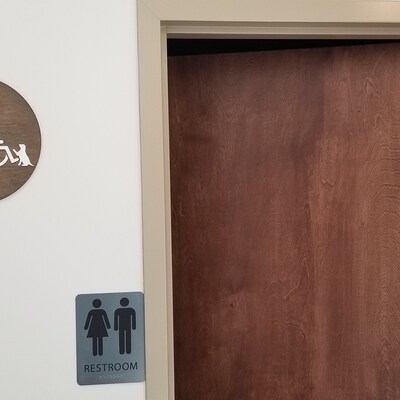 3D Restroom Sign With Pets Restroom Sign for Veterinarian Office Gift ...