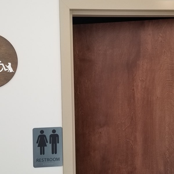 3D Restroom Sign With Pets Restroom Sign for Veterinarian Office Gift ...