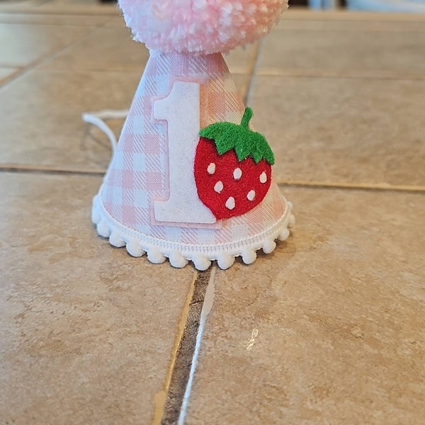 Strawberry Birthday Hat - Berry First Birthday Hat- Berry Sweet Party ...