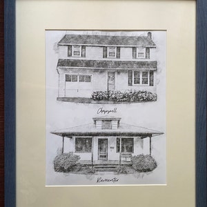 House Portrait, Custom Pencil House Sketch, Christmas Gift, Wedding ...