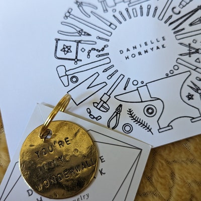 Custom Stamped Personalized Brass Keychain - Etsy