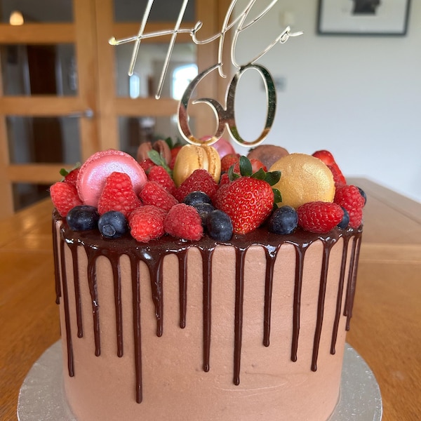 60 Cake Topper Sixty Topper Birthday Personalised 60th Cake Ideas Gold ...