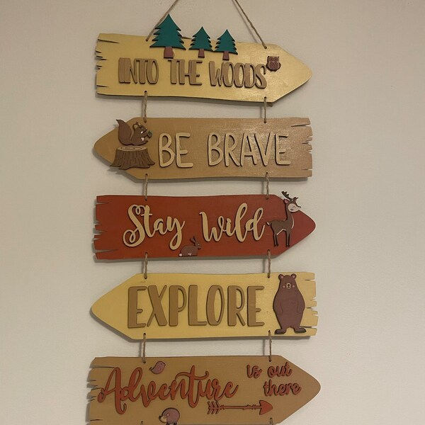 Blank Craft Kit Laser Cut Wooden MDF Direction Sign Theme Room Door ...