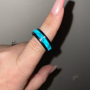 Black Fire Opal Glowstone Ring - Etsy