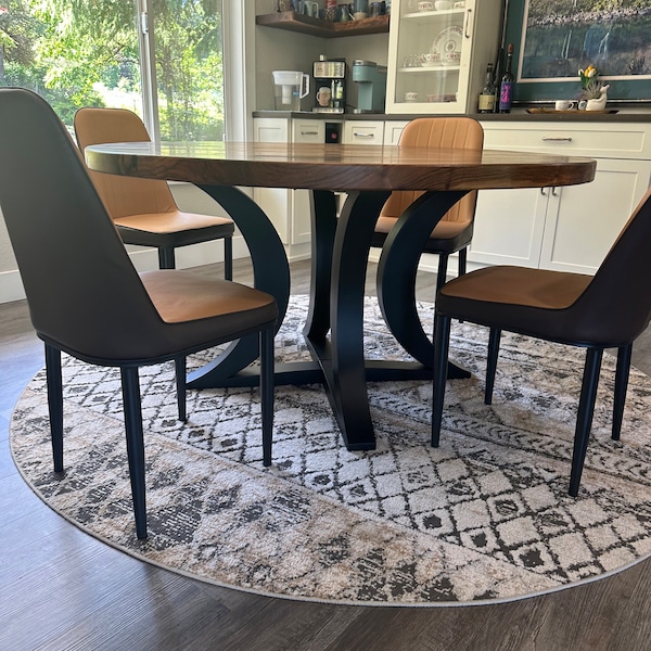 Dining Table Round Base. Hourglass Modern Metal Shape. Steel Base for ...