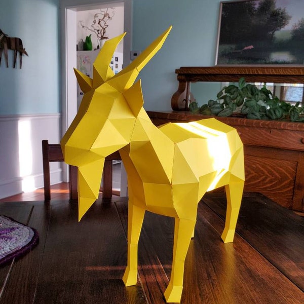 Papercraft Goat, 3d Template, DIY Lowpoly Paper Farm Pet - Etsy