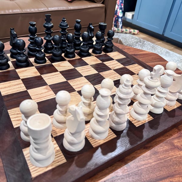 Hand Lathed Hazel Wood Chess Piece Set King 2.24 Inch or 5.7 Cm Red - Etsy