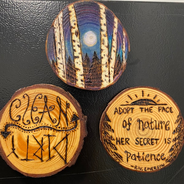 Hummingbird Flower Hand Painted Pyrography Wood Slice Art (6"x8.5") - Etsy