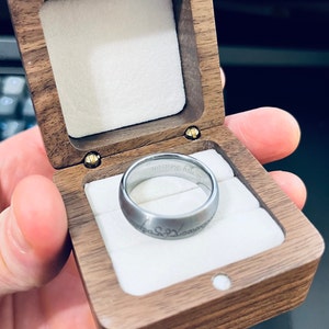 Alpha Wolf Family Engraved Silver Tungsten Wedding Ring Wolf Promise ...