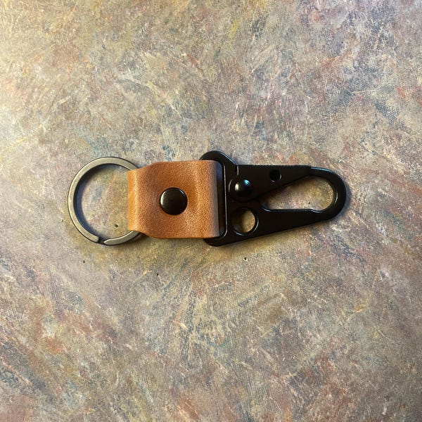Leather Clip Keychain, Handmade Leather Keychain, EDC Keychain, Premium ...