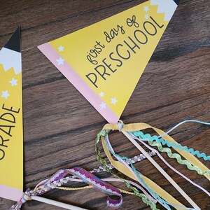 First Day of School Flags Printable Back to School Pennant Flags ...