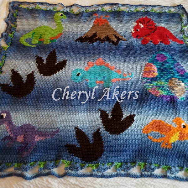 INSTANT DOWNLOAD - Dinosaurs - Crochet Graph - Crochet Pattern - Baby ...