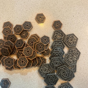 Gold Metal Coins, 25mm, of Value 5 for Board Games, Role Playing Games ...