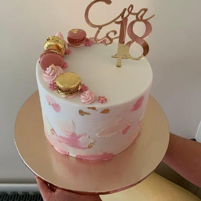 Happy Birthday Cake Topper Acrylic Cake Topper Fine Line Birthday Cake ...