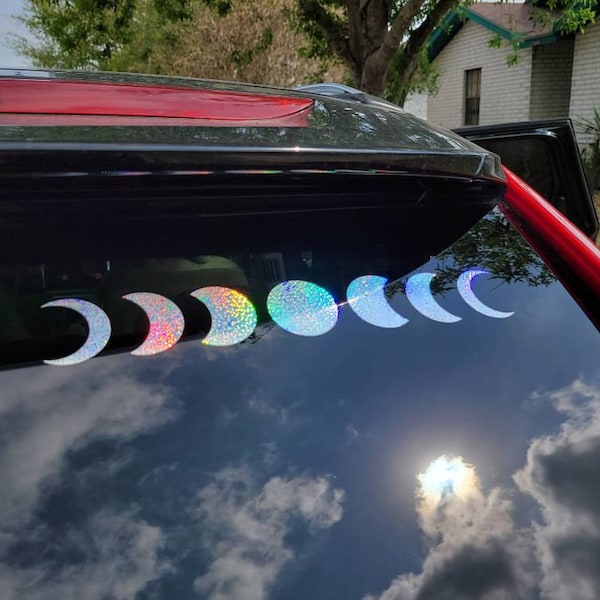 Moon Phases Vinyl Decal Stickers. Holographic, Solid Color Design ...