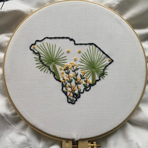 South Carolina State Embroidery Pattern - Instant Digital Download -PDF ...