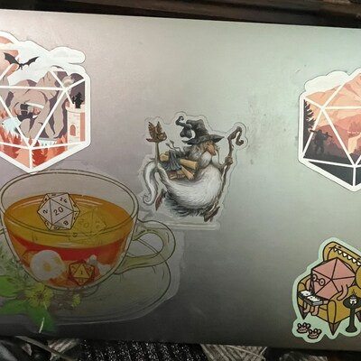 Cute Dnd Tea Sticker, Dnd Stickers, D20 Sticker, Dice Laptop Decal, DND ...