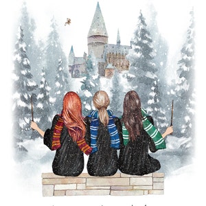 Personalised Graduation Gift Wizard School Graduation Print Custom BFF ...