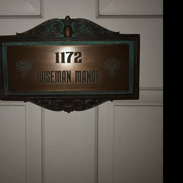 Personalized Haunted Mansion Themed Address Plaque Sign ANTIQUE FINISH ...