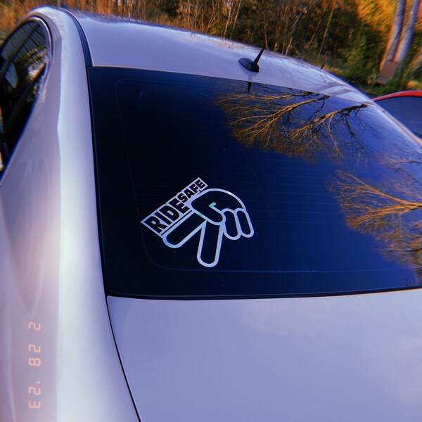 Ride Safe Biker Wave 2 Fingers Down Motorcycle Wave Sticker - Vinyl ...