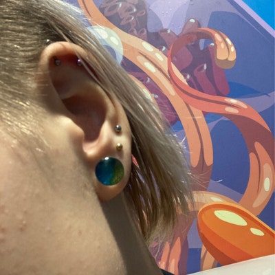 Faceted Black Glass Double Flare Plug Glass Ear Stretcher - Etsy