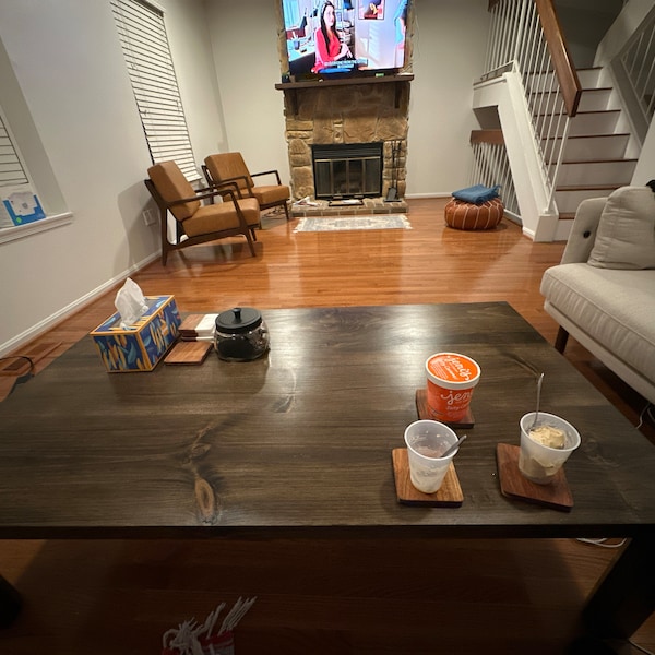 Rustic Coffee Table With Post Legs - Etsy