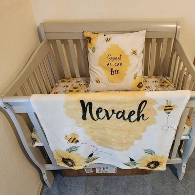 Bee Crib Bedding Set, Baby Girl Nursery Bedding, Sunflower Crib, Bumble ...