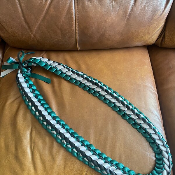 50” Deluxe Double Braided Ribbon Leis Three Color With Third Color ...
