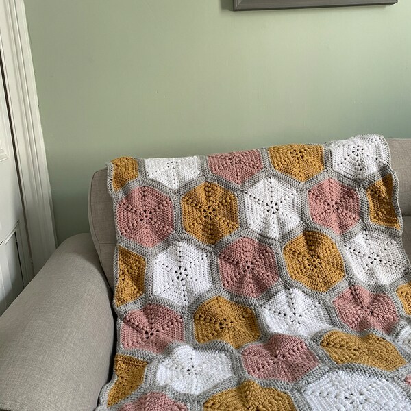 Hexi Puff Blanket PDF Crochet Pattern | Instant Download | Crochet ...