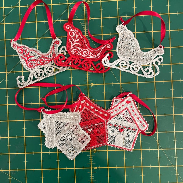 FSL Christmas House 2 Pattern 2 Sizes - Free Standing Lace Instant ...