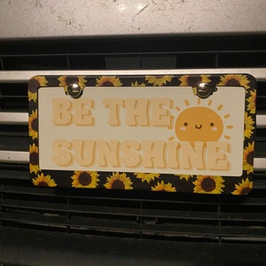 Wildflower License Plate, Minimal Floral License Plate, Boho License ...