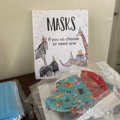 5-pack Safari Animals Face Masks / Kids Fabric Face Mask / Wild ...