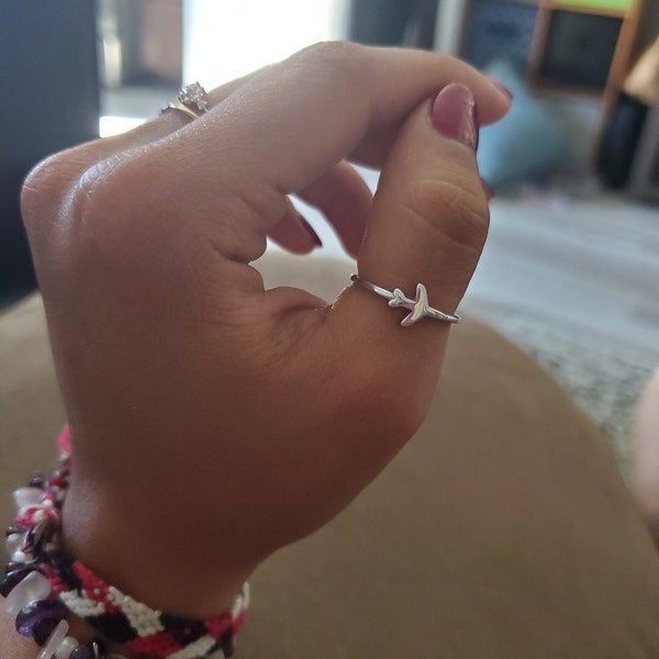 Airplane Ring - Silver Plane Ring - Travel Ring - Flight Attendant Gift ...