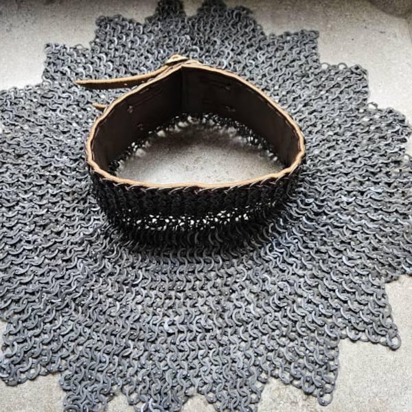 Medieval 9 Mm Chainmail Shirt Steel Flat Ring Riveted With Washer, Half ...