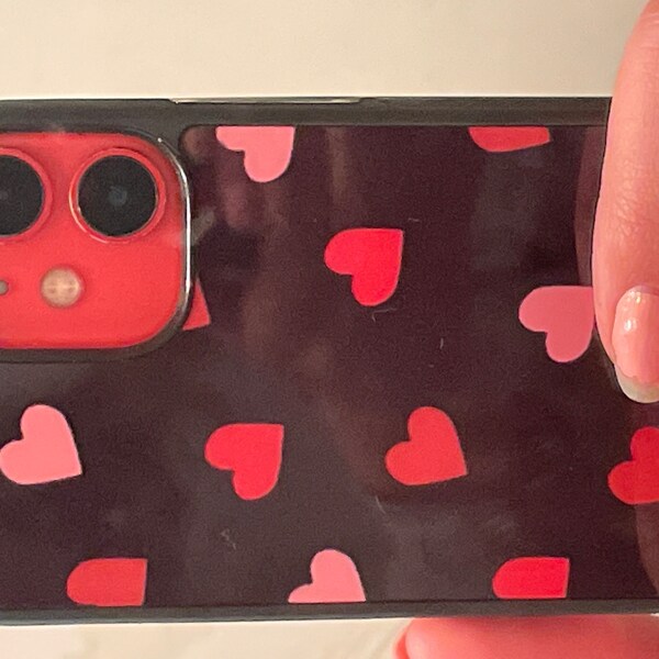 Red & Pink Hearts Phone Case *available in Iphone/android* iPhone 6 7 8 ...