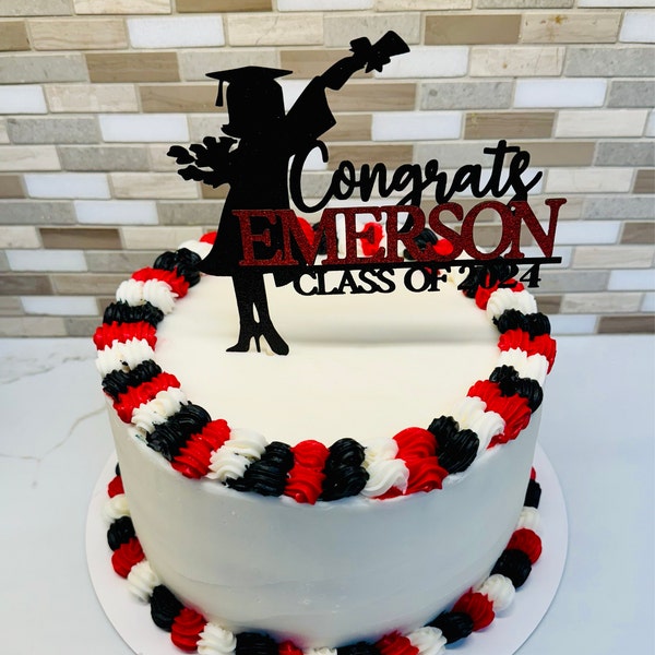 Custom Graduation Cake Topper Class of 2025, Personalized Cake Topper ...
