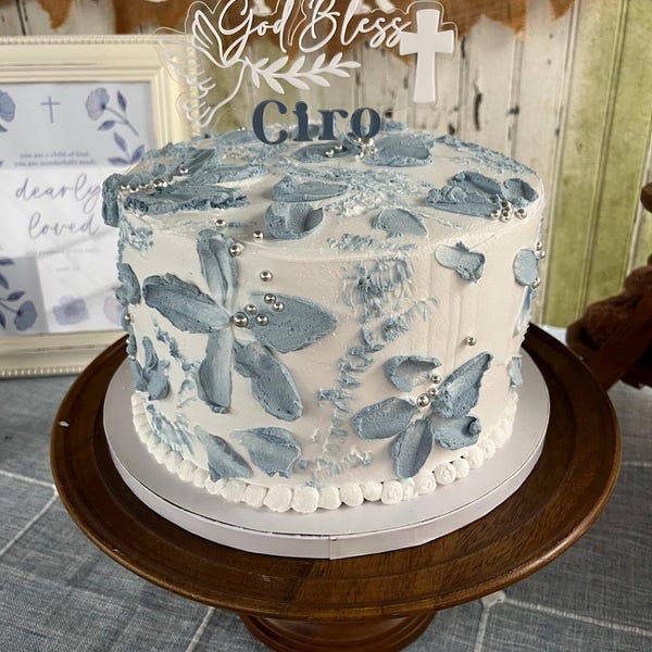 Baptism Cake Topper I God Bless Cake Topper I First Communion Cake ...