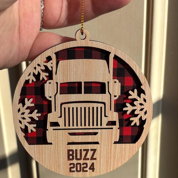 Personalized Miner Layered Wood Ornament, Custom Coal Miner Christmas ...