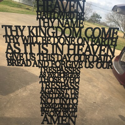 Catholic Lord's Prayer Our Father Cross Laser Cut File Svg Dxf Pdf Eps ...