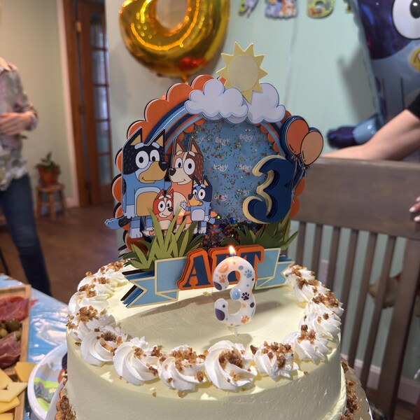 Bluey Cake Topper Decor, Bluey Cake Topper Girl , Bluey Girl Theme - Etsy