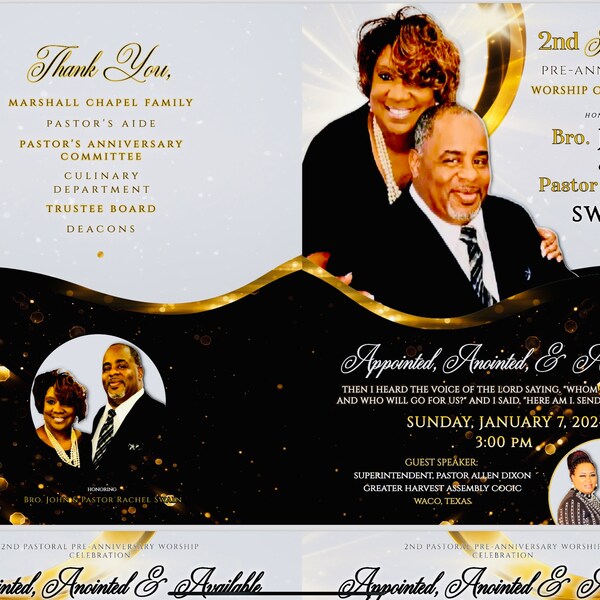 CANVA Church Usher Anniversary Day Program | 11x8.5 US Letter Bulletin | Canva Template Design ...