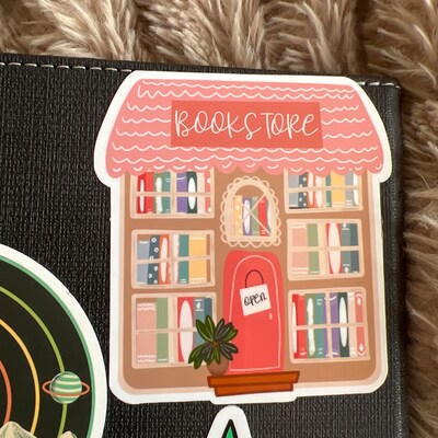 Bookshop Sticker Bookshelf Sticker Bookstore Sticker - Etsy