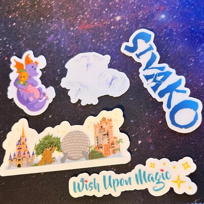 Figment With Orange Bird Plushie Transparent Disney Laptop Stickers ...