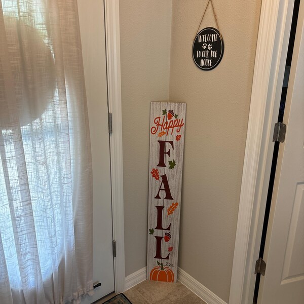 Happy Fall, Large Welcome Porch Sign, Seasonal Signs Decor, Give Thanks ...