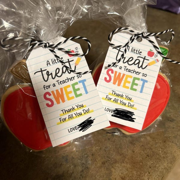 Teacher Appreciation Gift Tags Thank You Teacher Gift Tag School ...